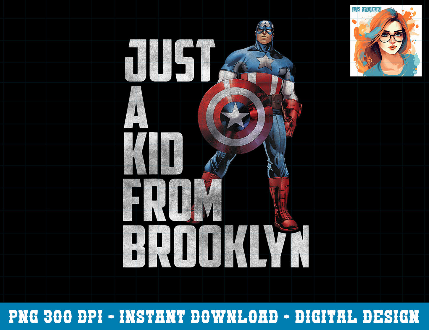 Marvel Captain America Stands Alone In Brooklyn png, sublima | Inspire ...