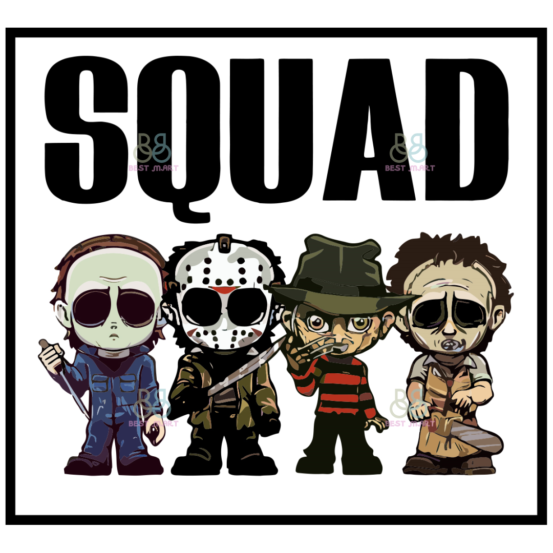 Squad Horror Characters Svg, Halloween Svg, Horror Svg, Horr | Inspire ...