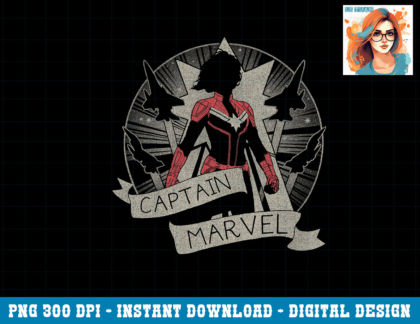 Marvel Captain Marvel Jet Planes Circle Silhouette png, subl - Inspire ...