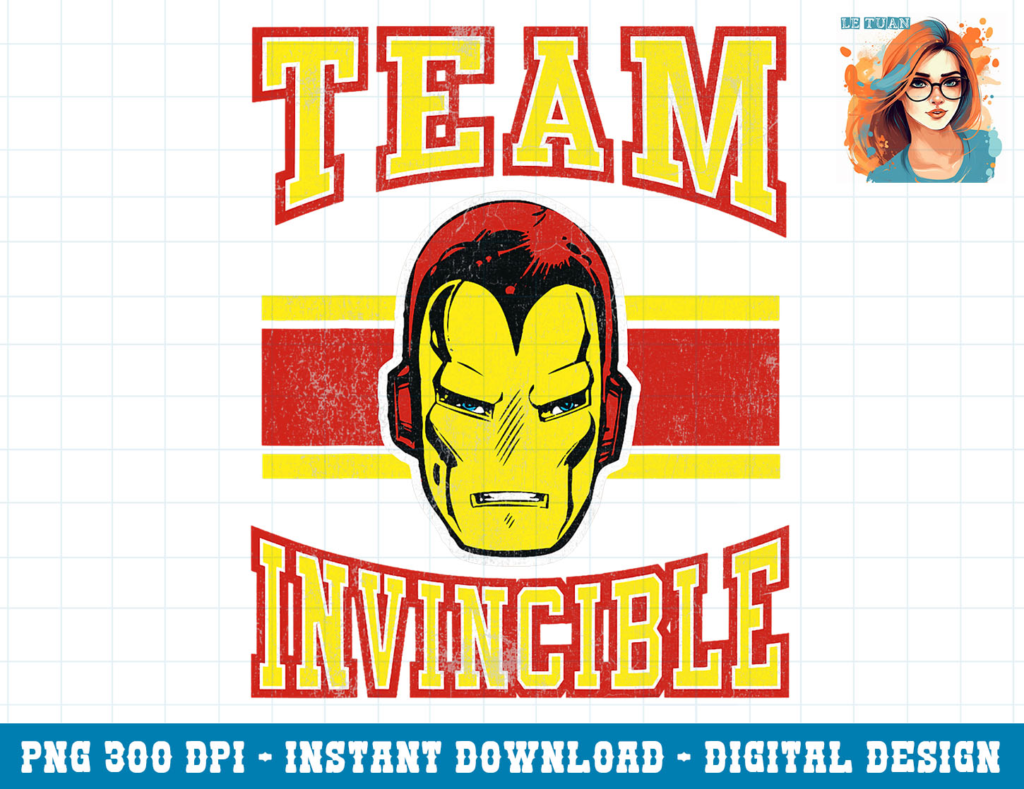 Marvel Classic Team Invincible Iron-Man Graphic png, sublima | Inspire ...