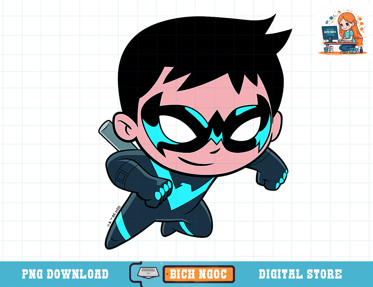 DC Super Friends Nightwing Big Character Portrait T-Shirt co | Inspire ...