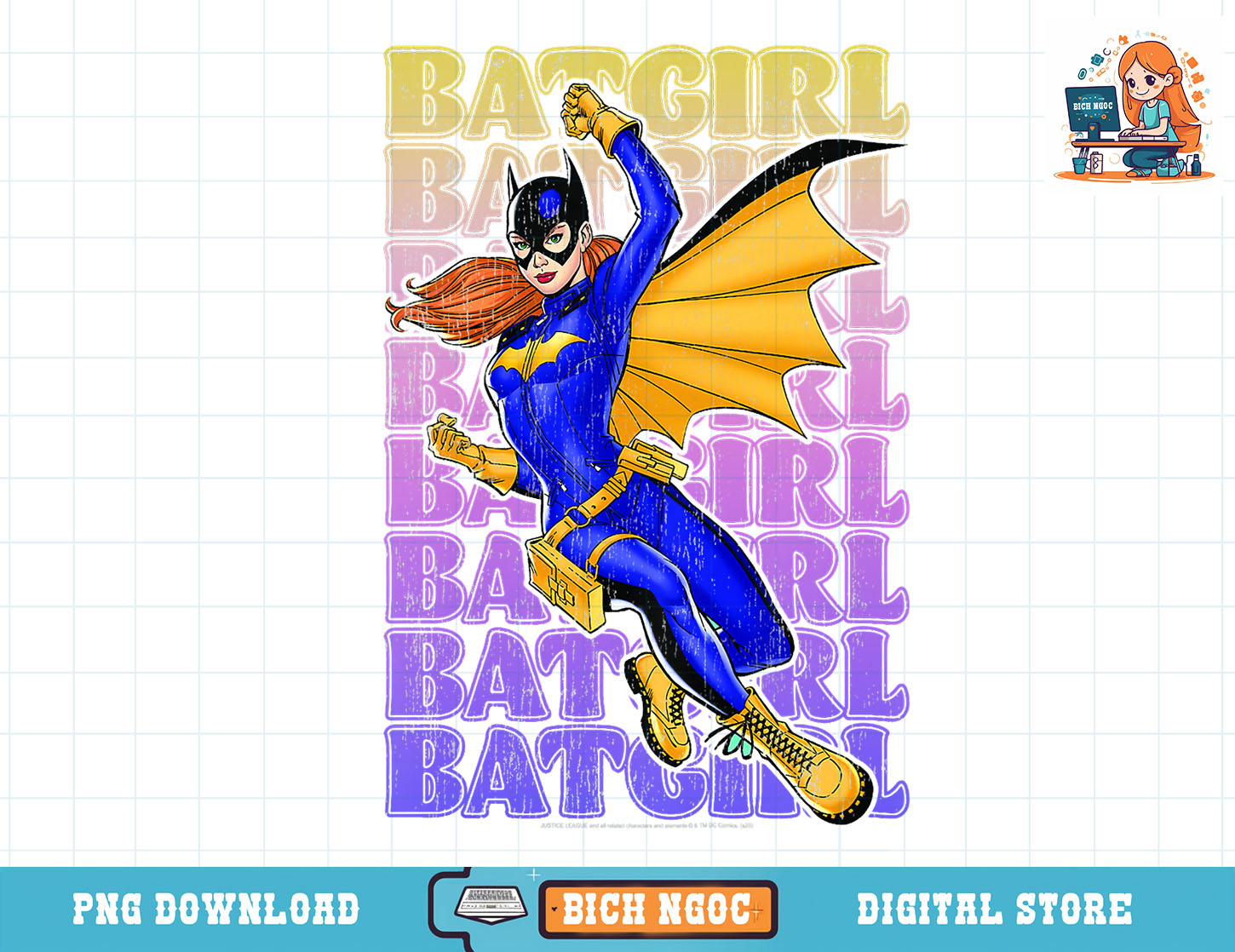 Kids DC Comics Batgirl Name Stack Portrait T-Shirt copy png - Inspire ...