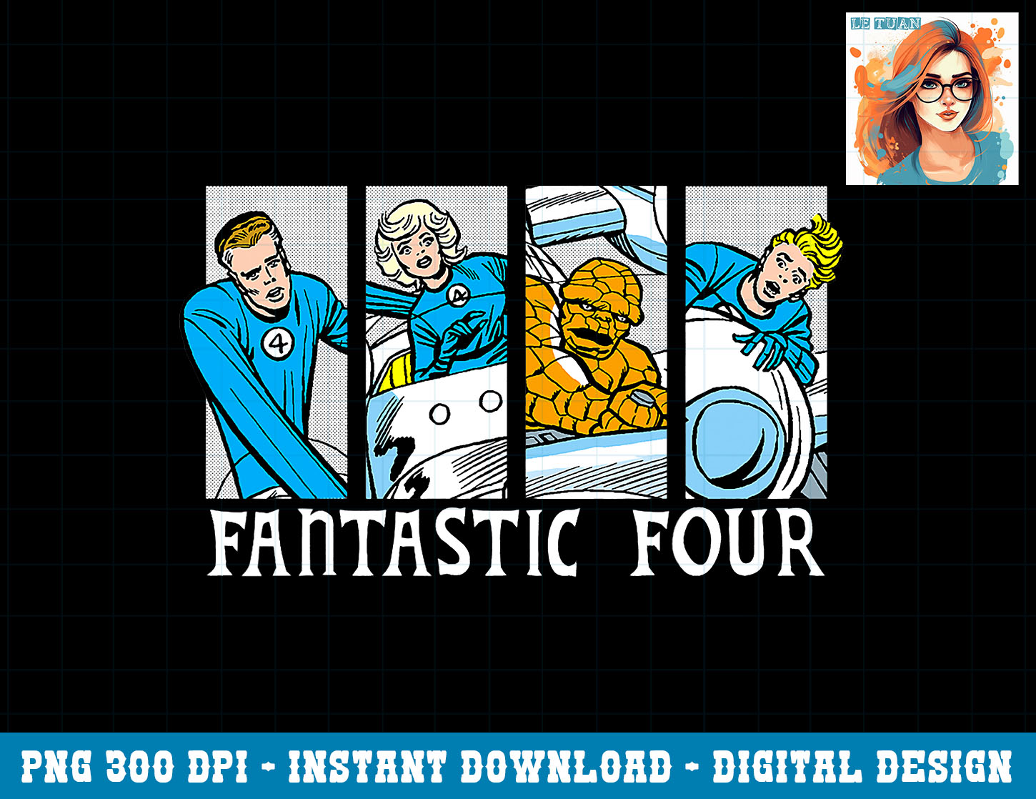 Marvel Fantastic Four Group Shot Comic Themed Panels png, su | Inspire ...