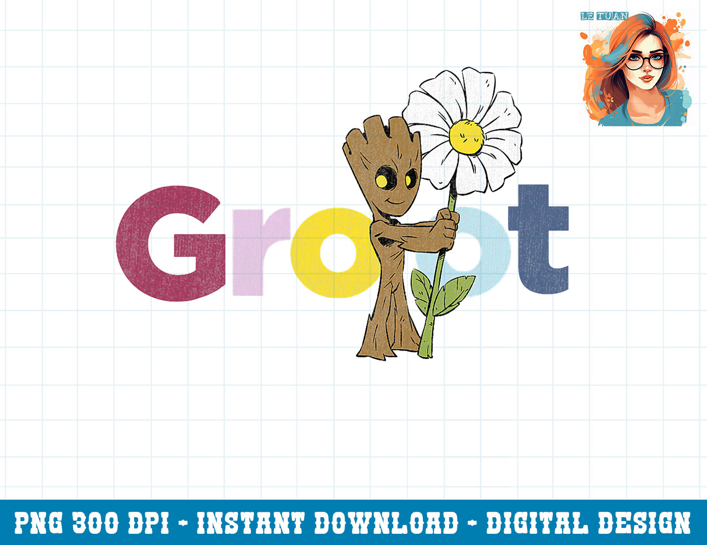 Marvel Guardians Of The Galaxy Groot Flower png, sublimation | Inspire ...