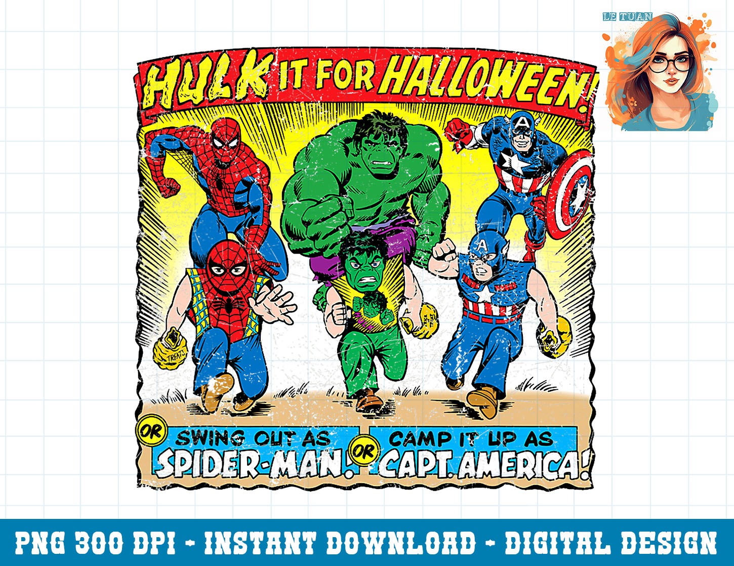 Marvel Hulk It for Halloween Vintage Comic png, sublimation. | Inspire ...