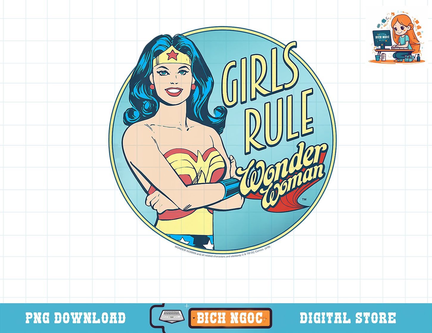 Kids DC Comics Wonder Woman Girls Rule Single Portrait Text | Inspire ...
