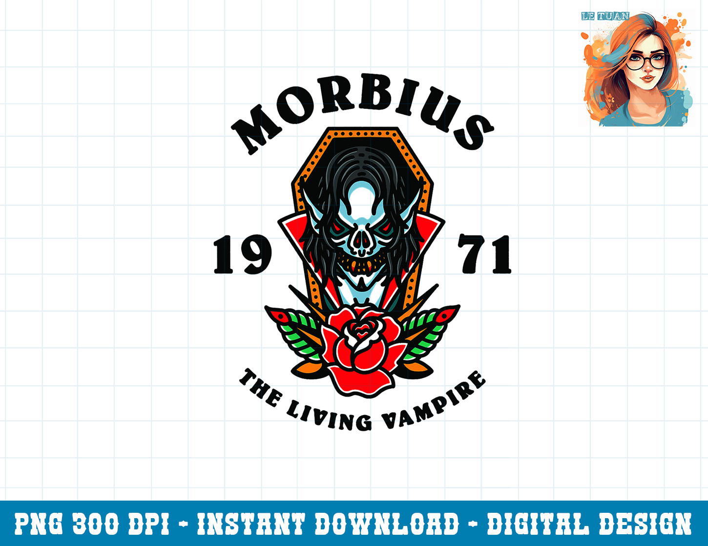 Marvel Morbius The Living Vampire 1971 Tattoo Style png, sub - Inspire ...