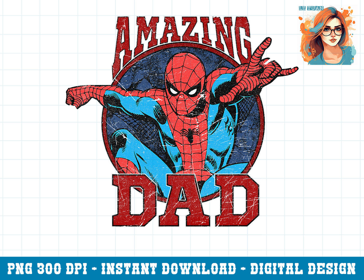 Marvel Spider-Man Fathers Day Amazing Dad Graphic png, subli - Inspire ...