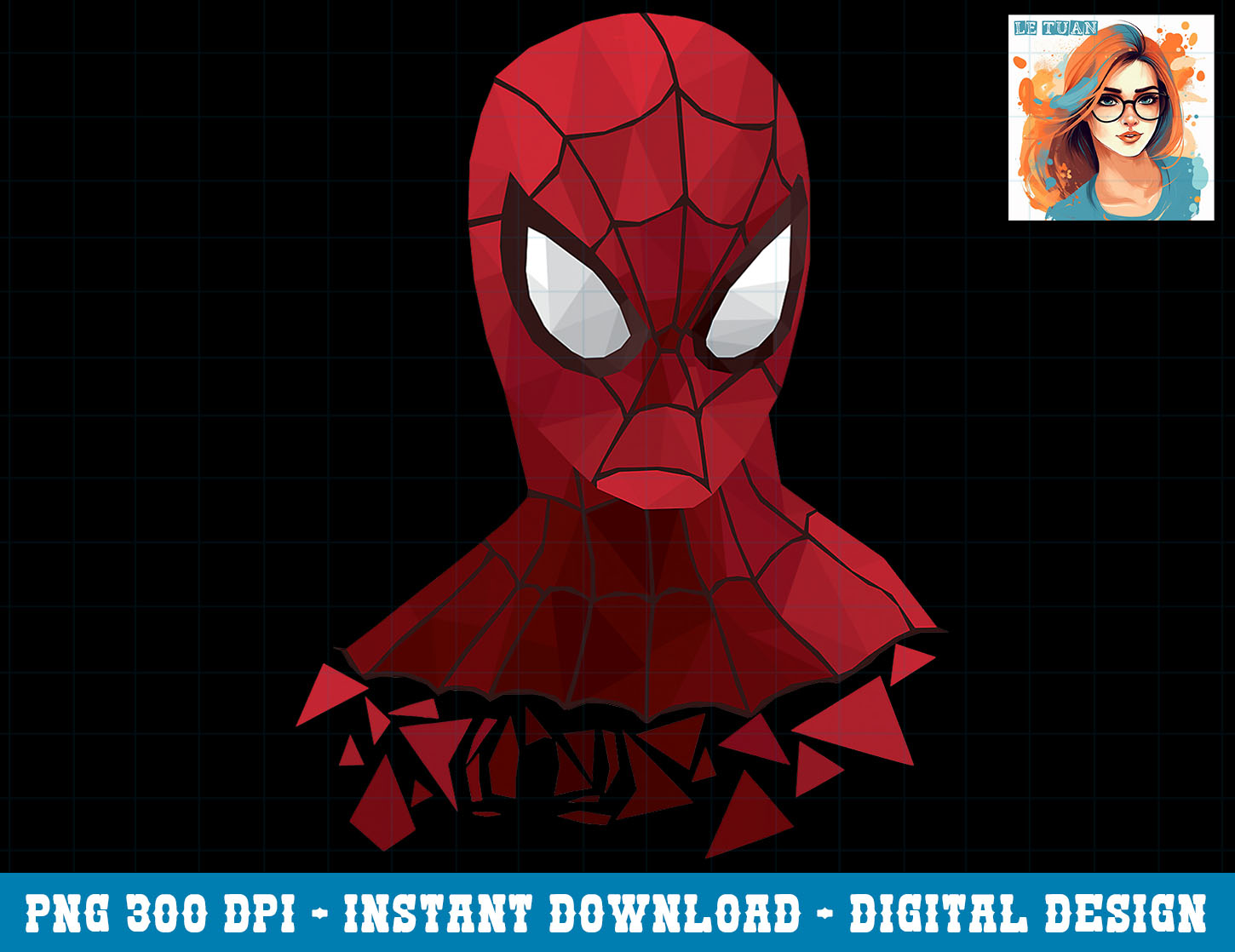 Marvel Spider-Man Geometric Prism Profile Shot png, sublimat | Inspire ...