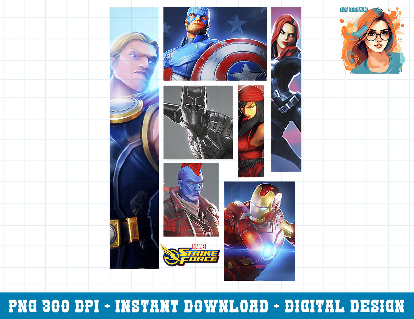 Marvel Strike Force Hero Portrait Panels Graphic png, sublim | Inspire ...
