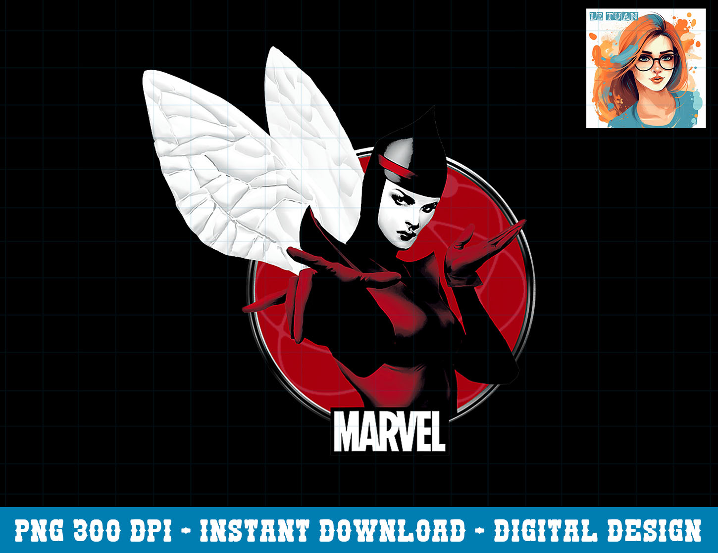 Marvel The Wasp Winged Classic Retro Graphic png, sublimatio | Inspire ...