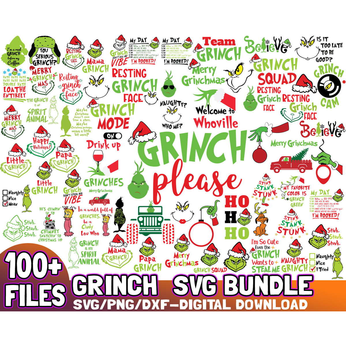 Grinch SVG Bundle, Grinchmas svg, cartoon svg, Instant Downl | Inspire ...