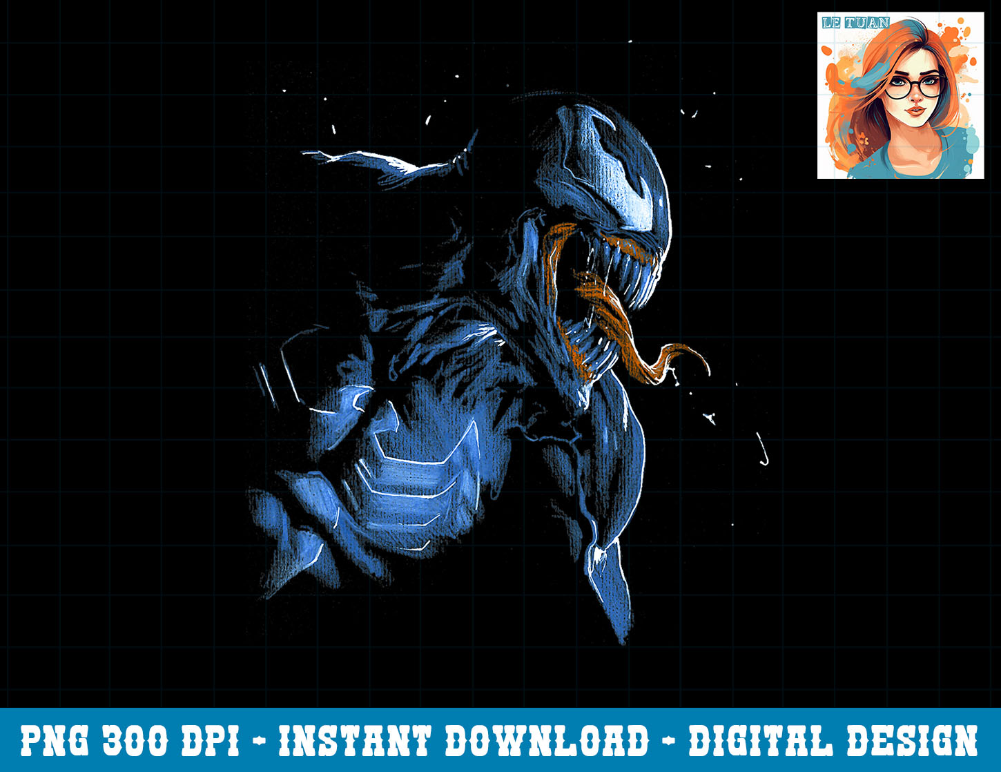 Marvel Venom Retro Dark Side View Graphic png, sublimation p | Inspire ...
