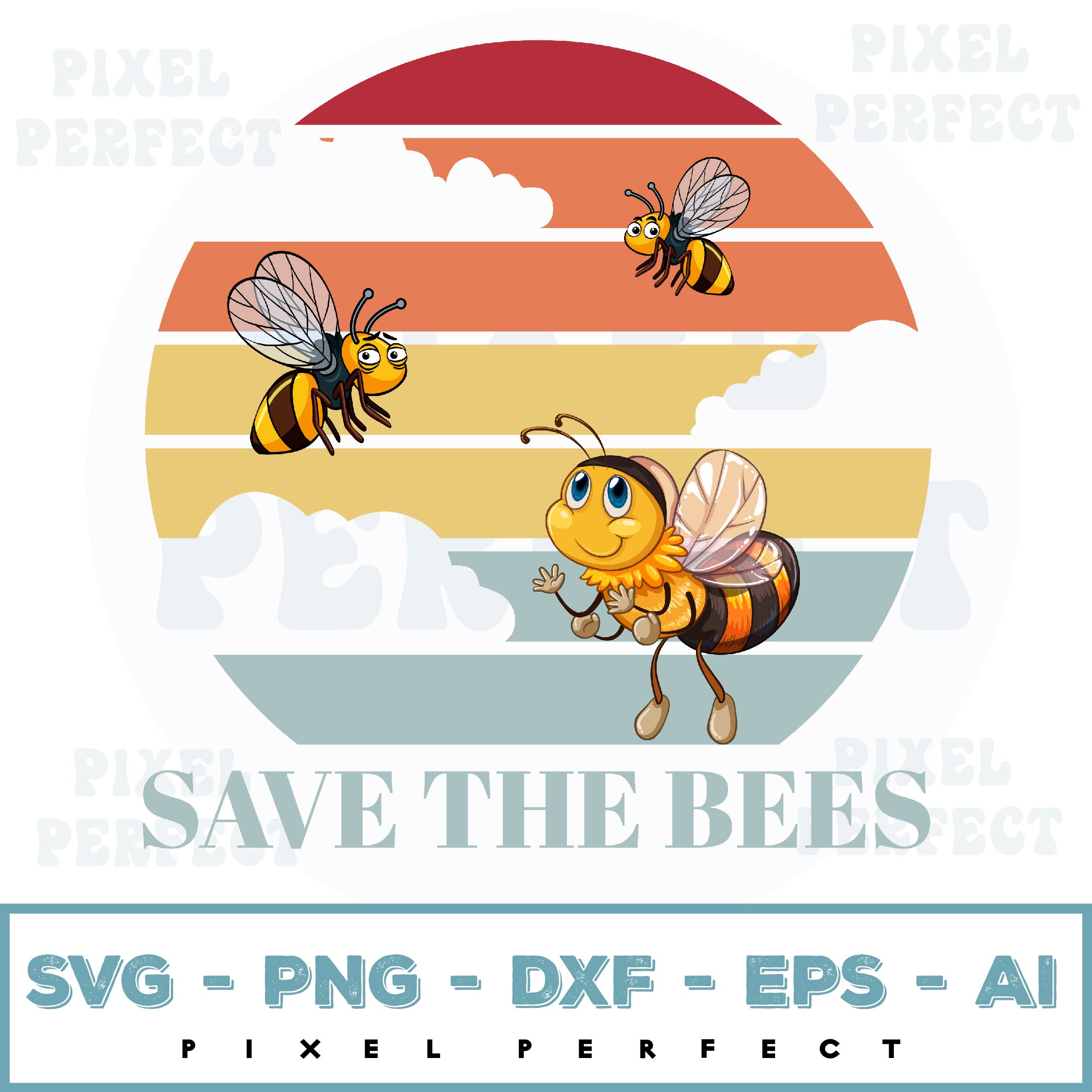 Save The Bees Retro Svg | Inspire Uplift