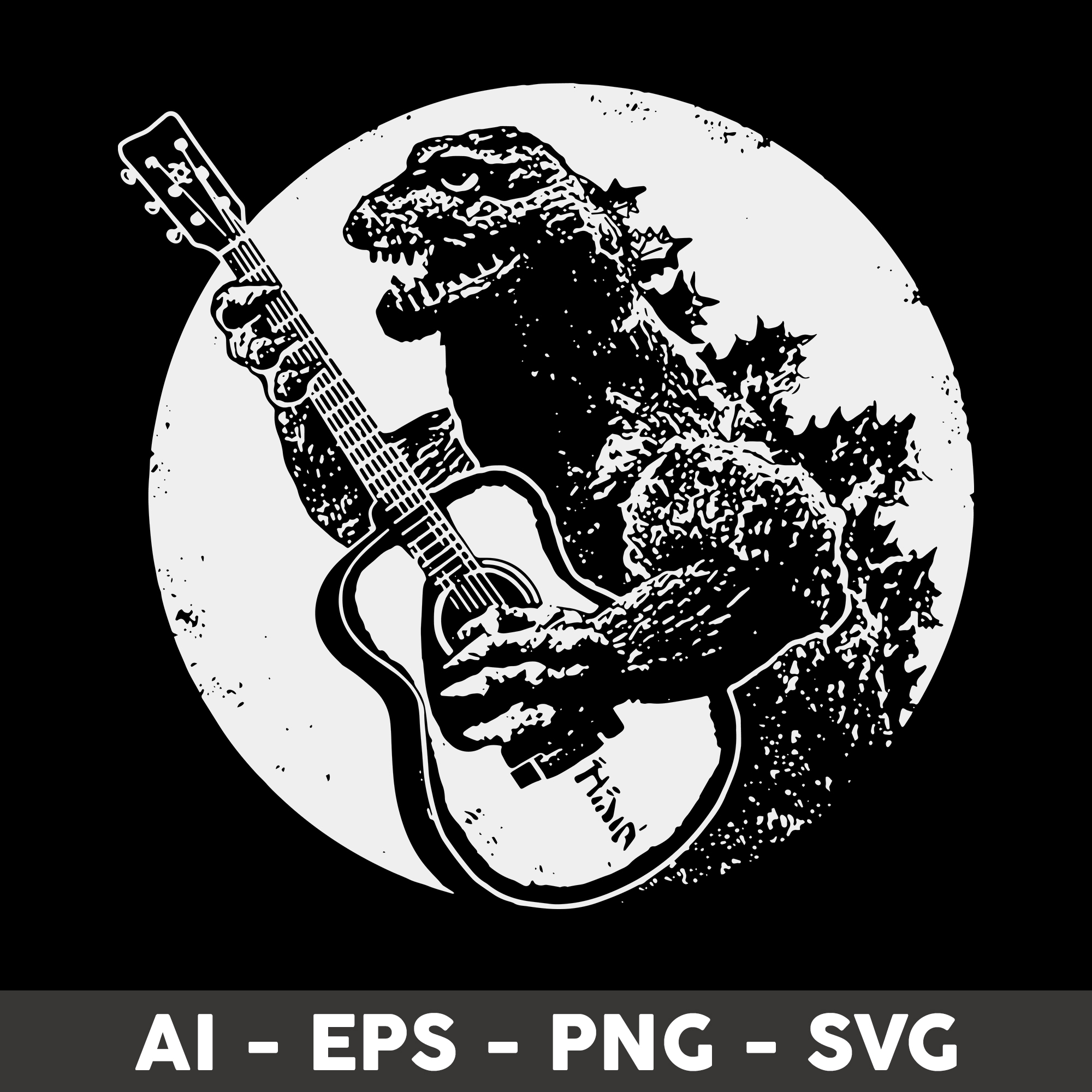 Godzilla Playing Guitar Svg, Godzilla Svg, Png Dxf Eps File | Inspire ...