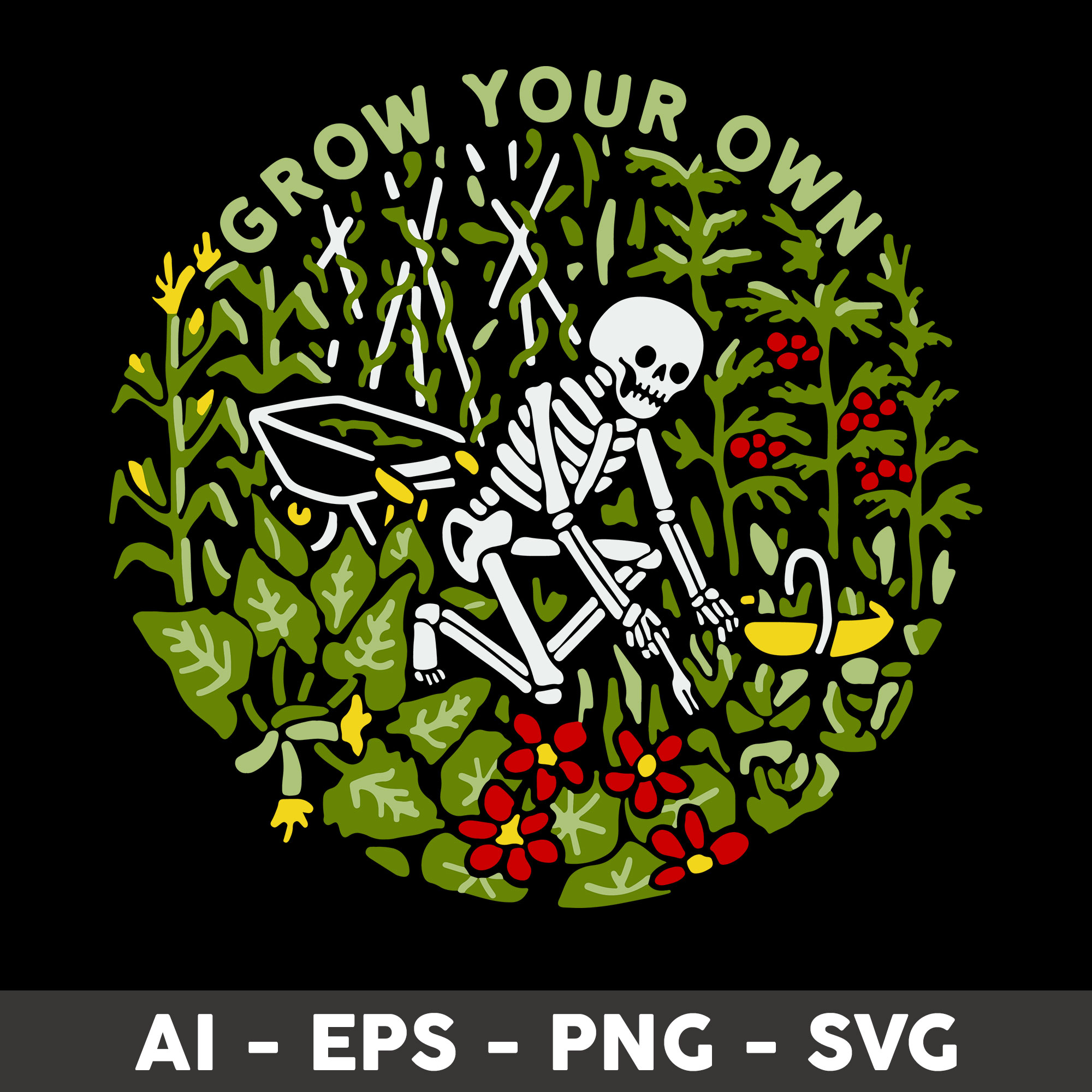 Skeleton Grow Your Own Svg, Skeleton Svg, Plant Svg, Png Dxf - Inspire ...