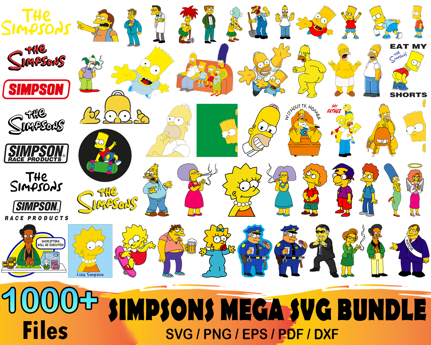 1000 The Simpsons Bundle Svg, Cartoon Svg, Simpsons Family S | Inspire ...