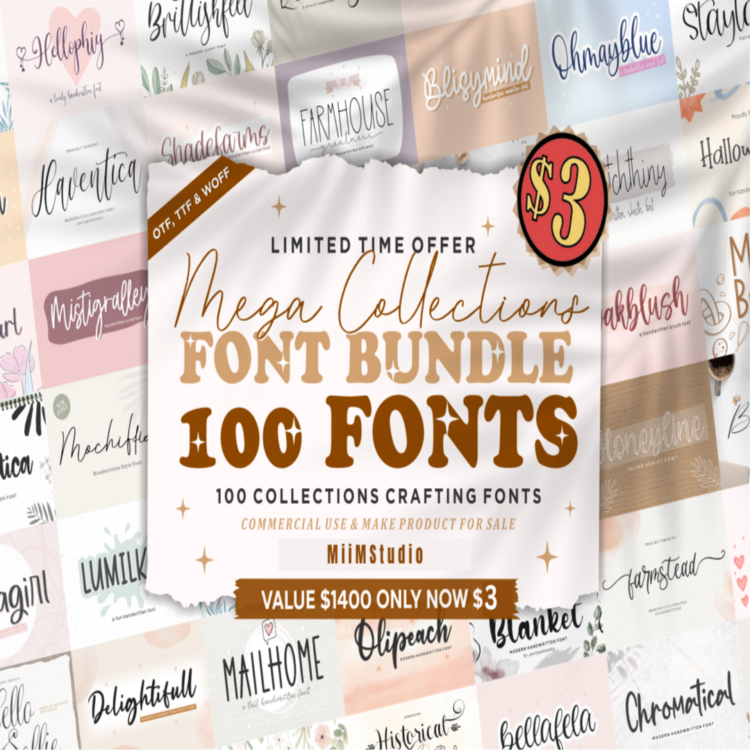 Fonts - Font Bundle, Cricut Fonts, Procreate Font, Script Fo | Inspire ...