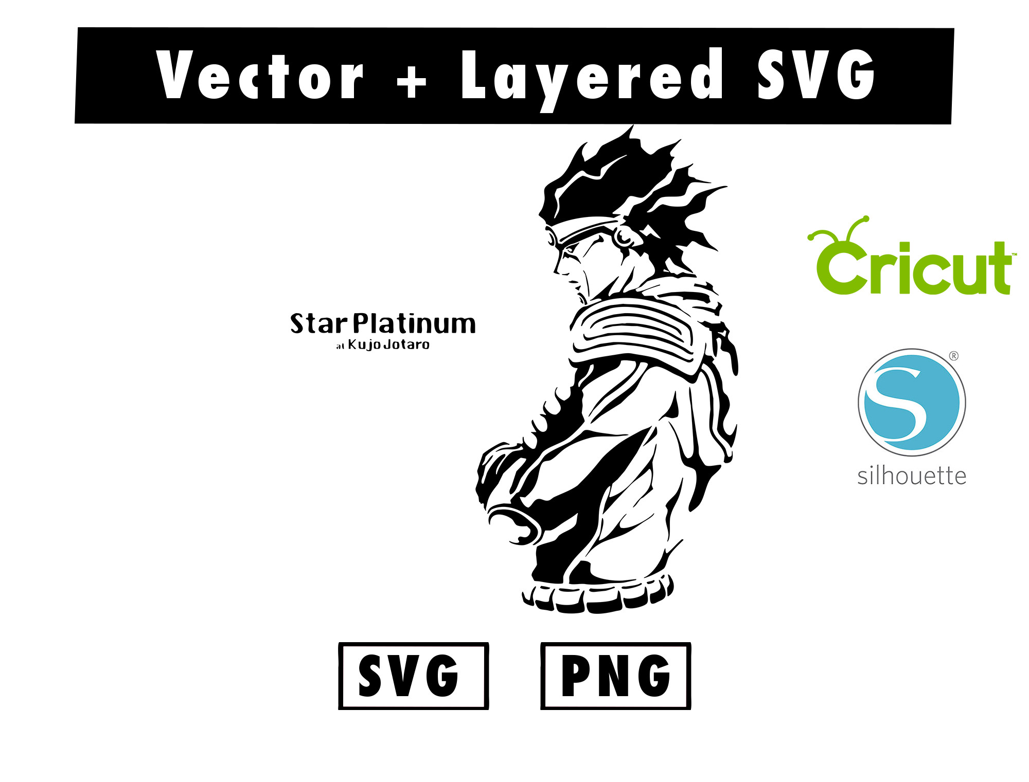 Kujo Jotaro svg & png files for cricut machine , anime svg , | Inspire ...