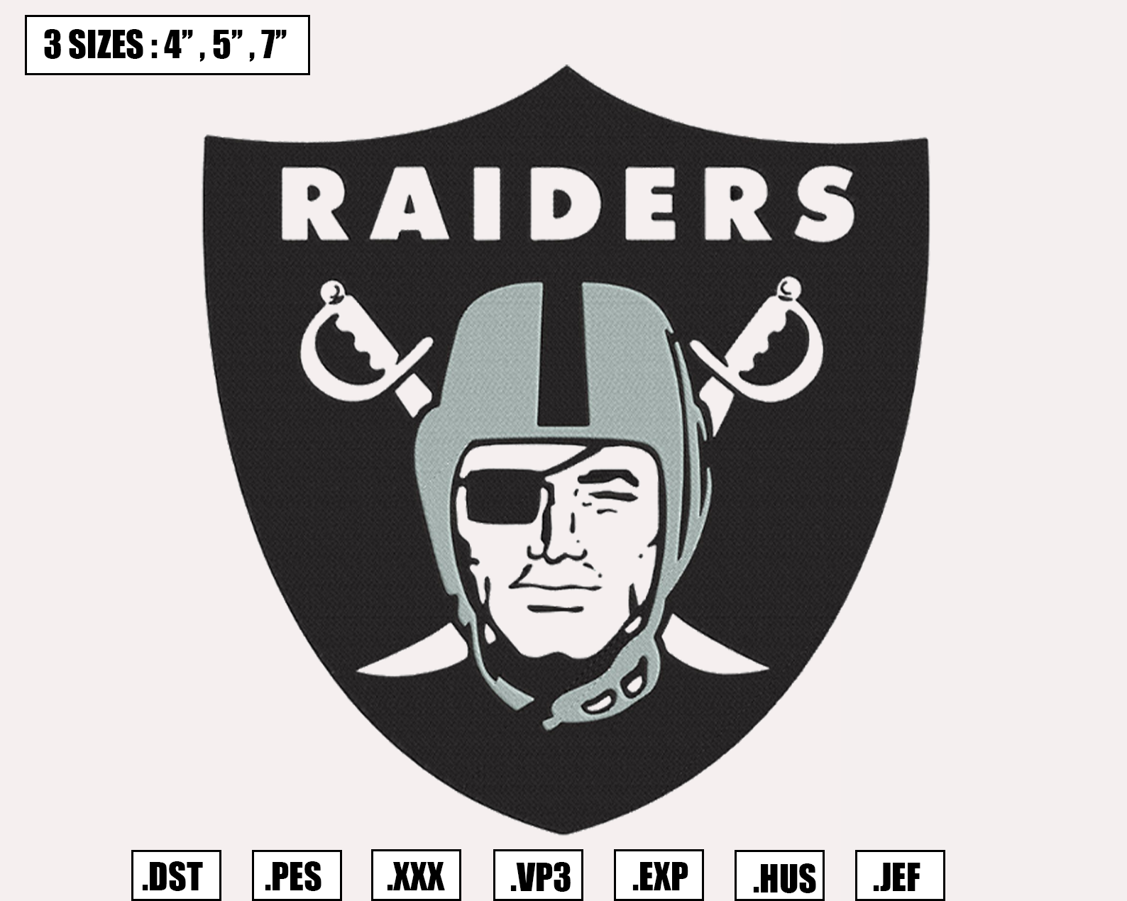 Las Vegas Raiders Embroidery Designs File, Football Machine - Inspire ...