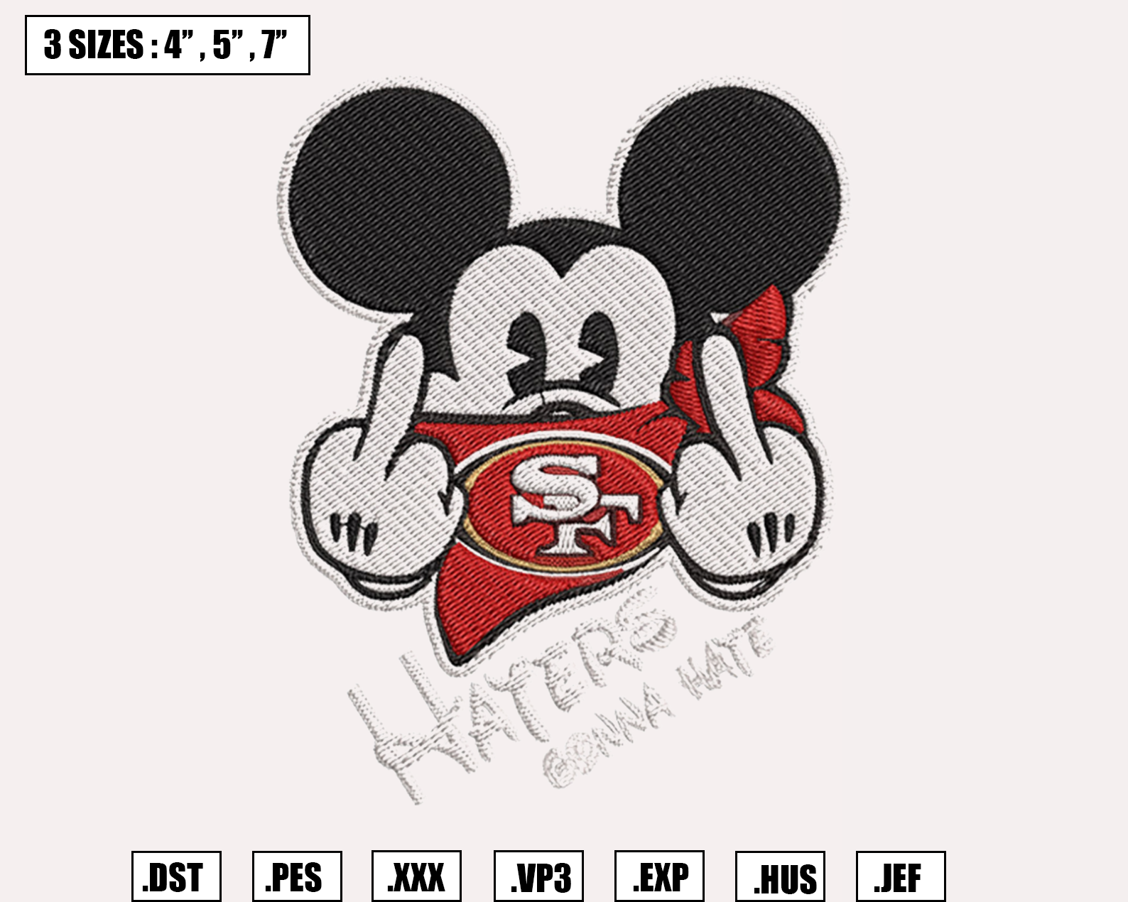 Mickey Mouse with San Francisco 49Ers Embroidery Designs Fil - Inspire ...