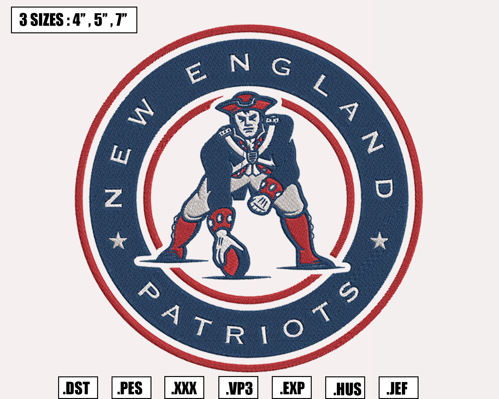 New England Patriots Logo Circle Player Embroidery Designs F - Inspire ...