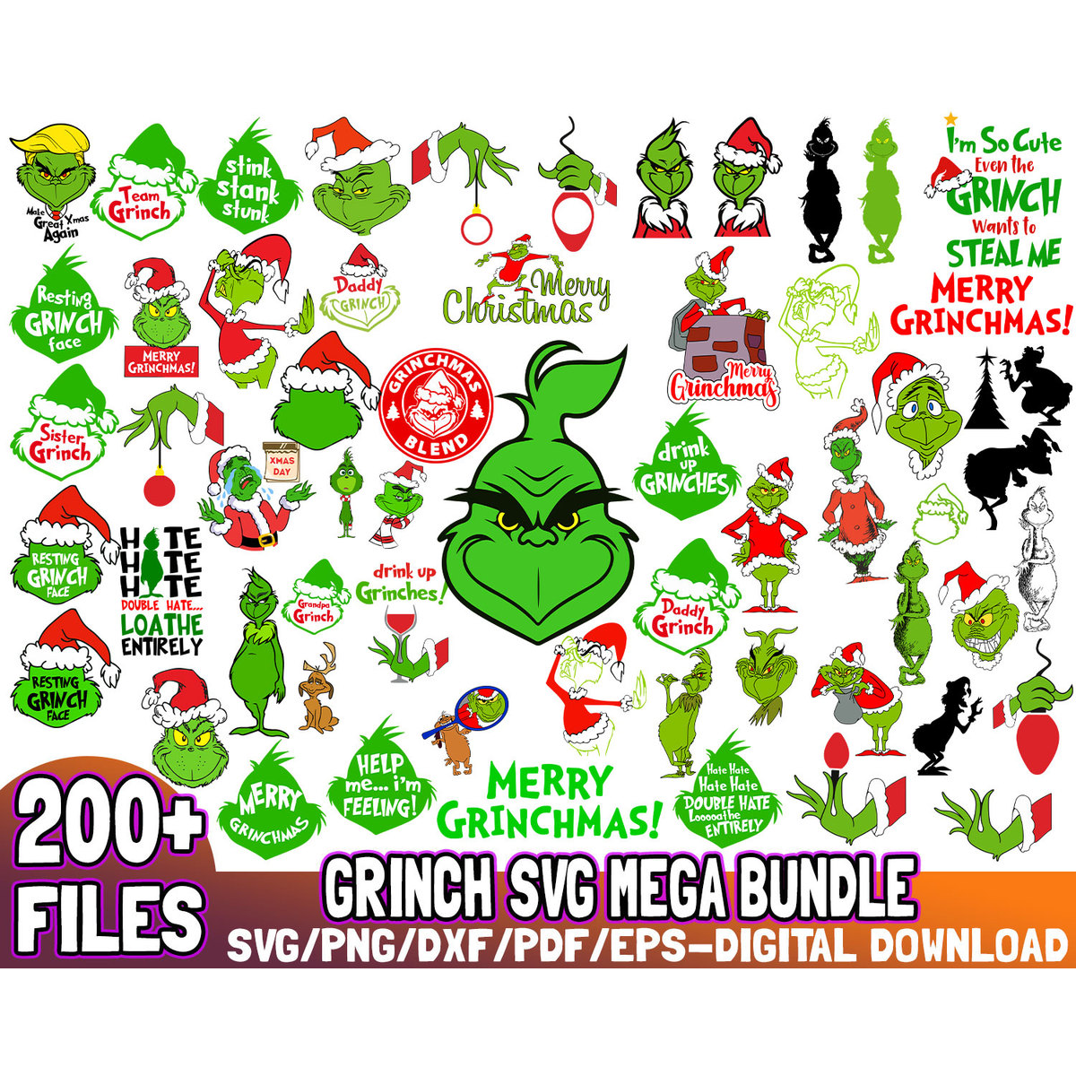 200 Files Grinch Svg Bundle, Grinchmas Svg, Grinch Svg , Ins | Inspire ...