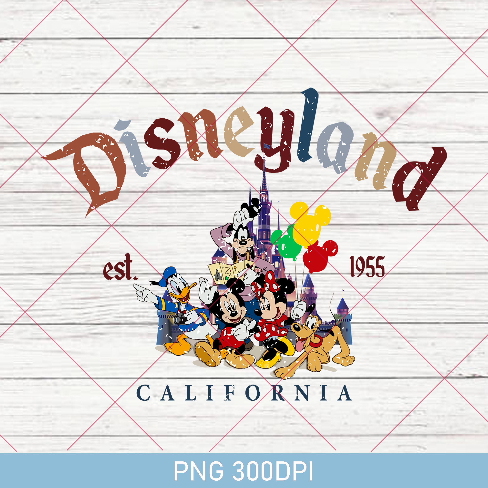 Retro Disneyland Est 1955 California PNG, Vintage Disneyland | Inspire ...