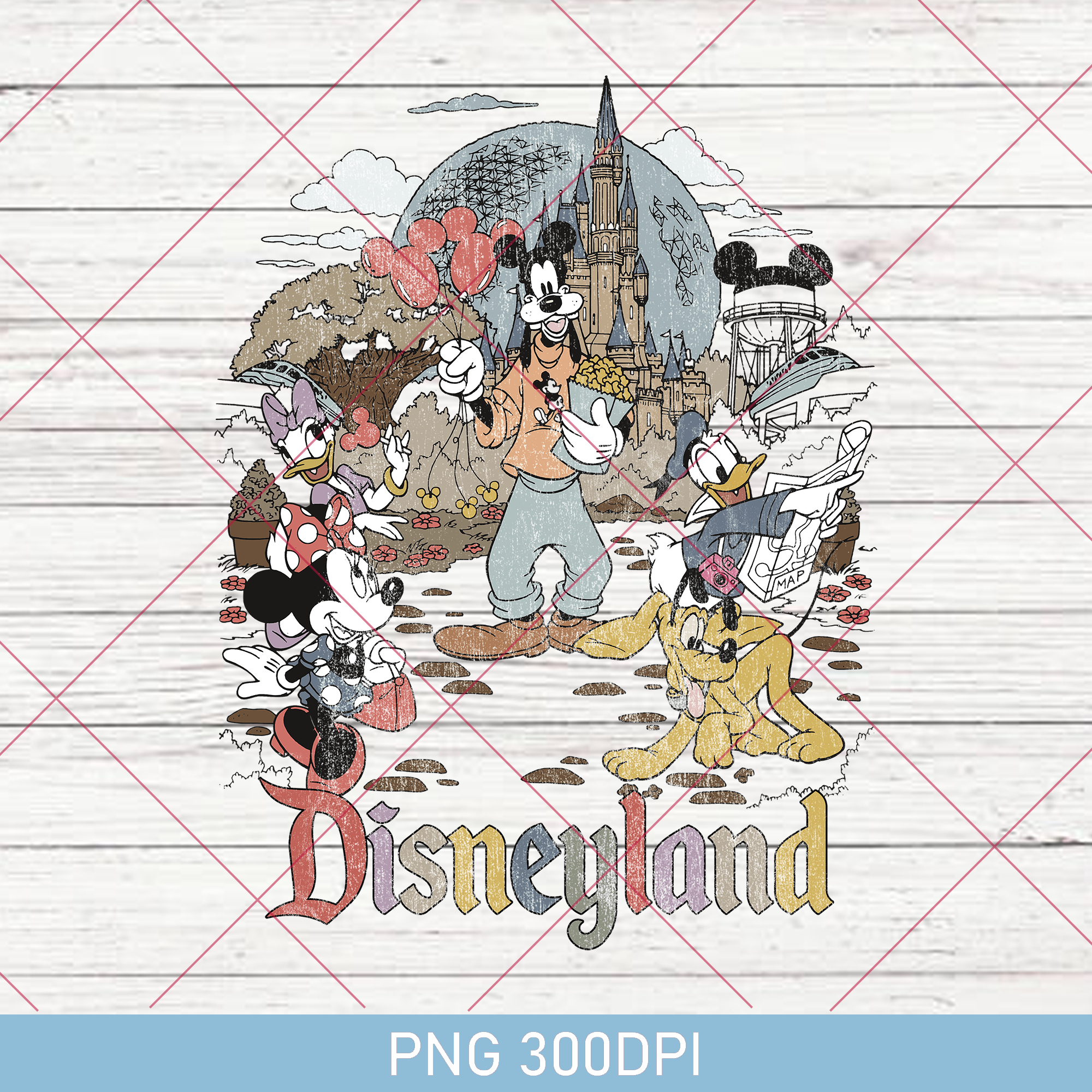 Retro Disneyland Est 1955 California PNG, Vintage Disneyland | Inspire ...
