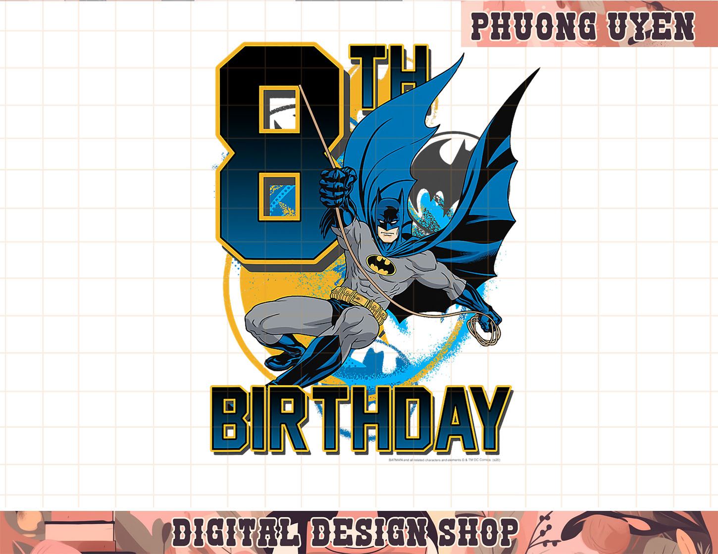 DC Comics Batman 8th Birthday Bat Swing Action Poster png, | Inspire Uplift