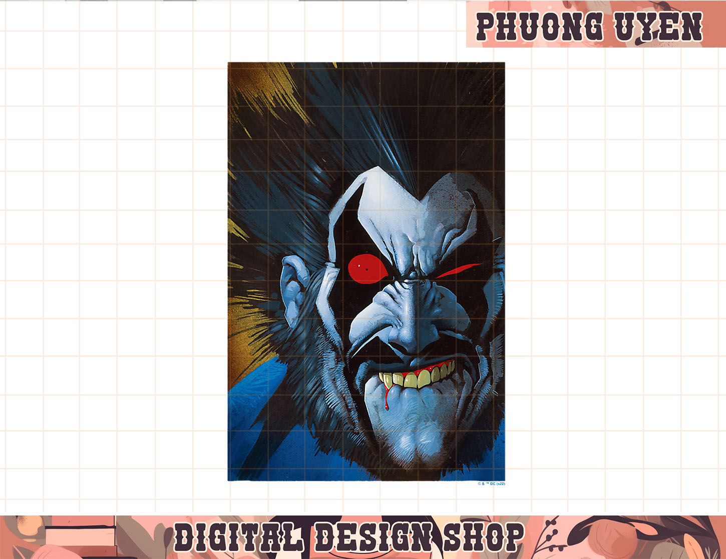 DC Comics Batman Lobo Big Face Portrait png, sublimate | Inspire Uplift