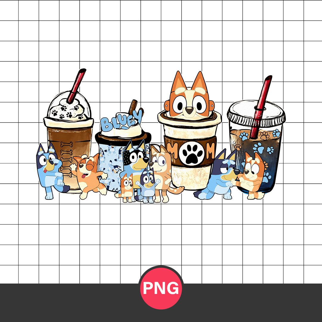 Bluey Iced Coffee Png, Bluey Coffee Png, Cofsee Cups Bluey P - Inspire ...