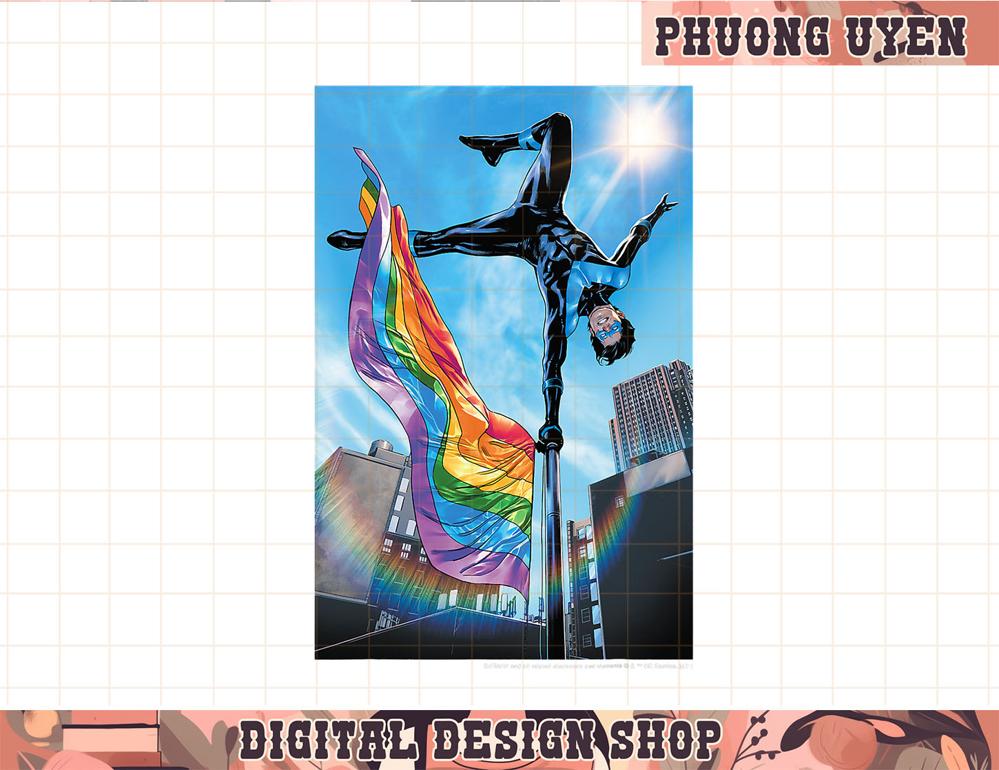 DC Comics Pride Nightwing Flag Flip png, sublimate - Inspire Uplift