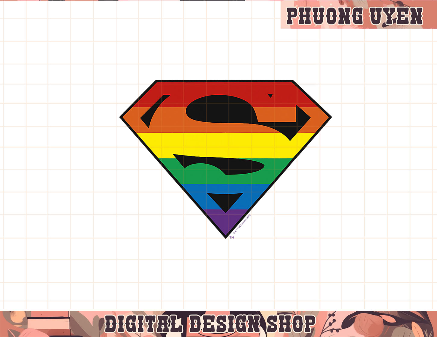 DC Comics Pride Superman Rainbow Logo png, sublimate - Inspire Uplift