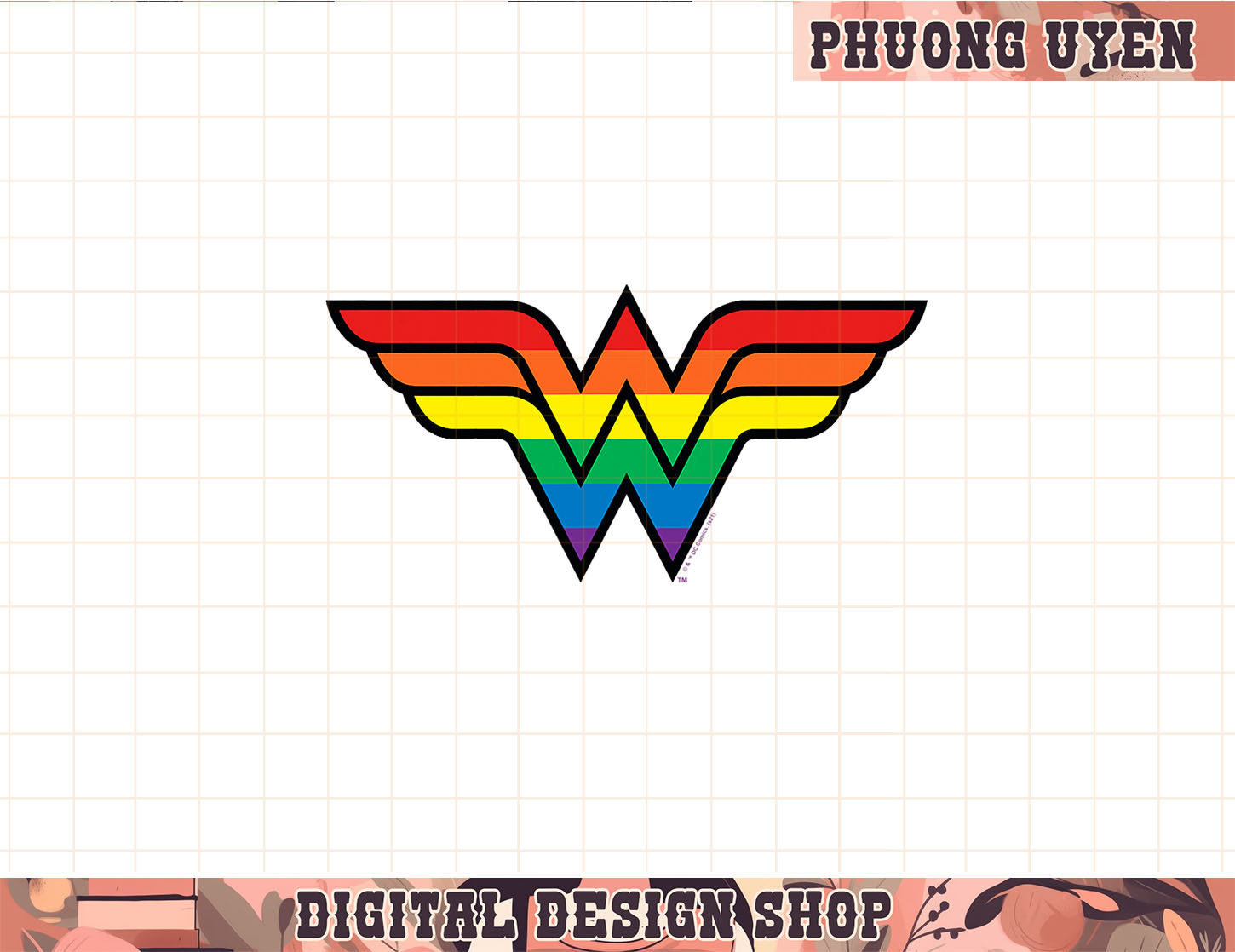 DC Comics Pride Wonder Woman Rainbow Logo png, sublimate - Inspire Uplift