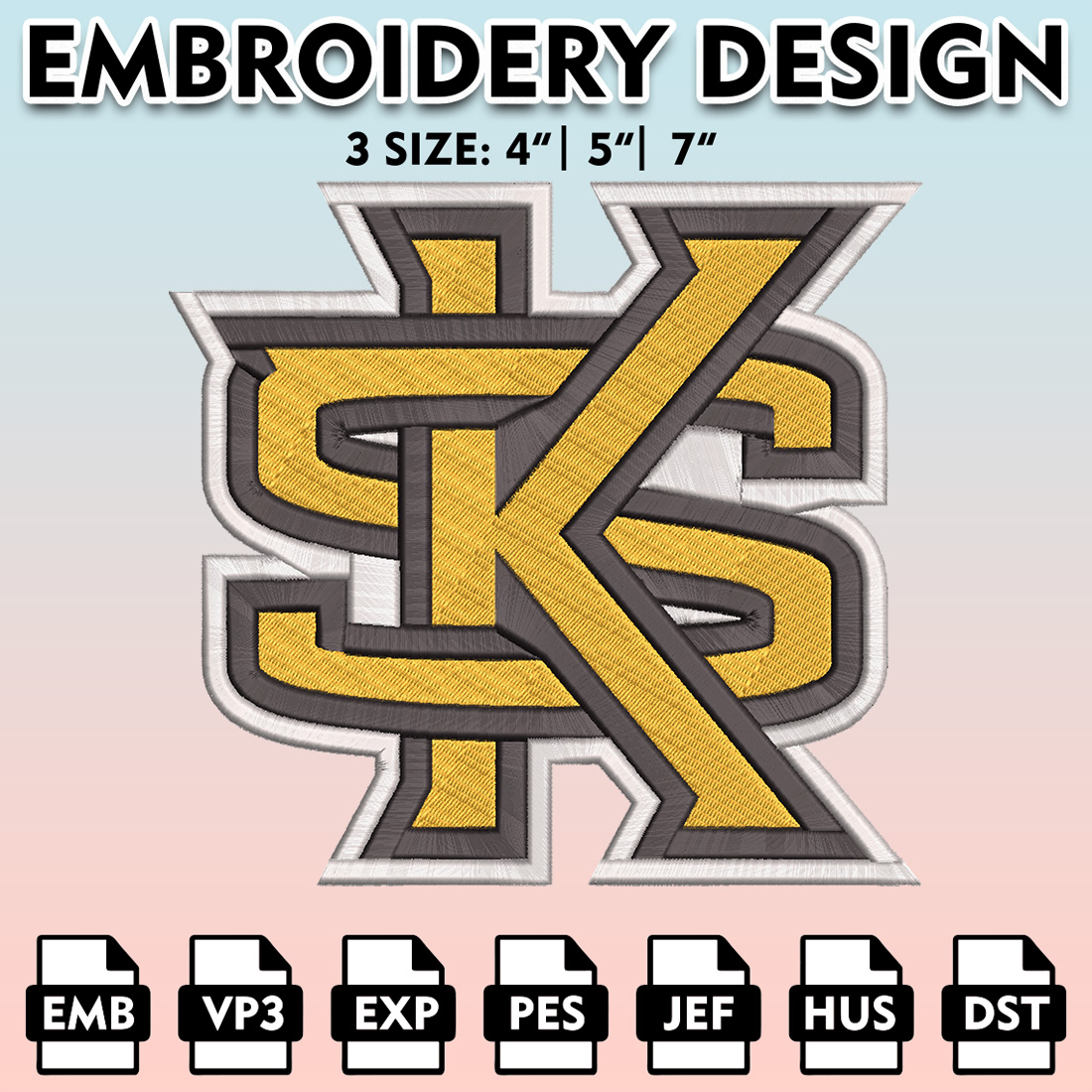 NCAA Logo Embroidery Designs, NCAA KSU, Kennesaw State Owls | Inspire ...