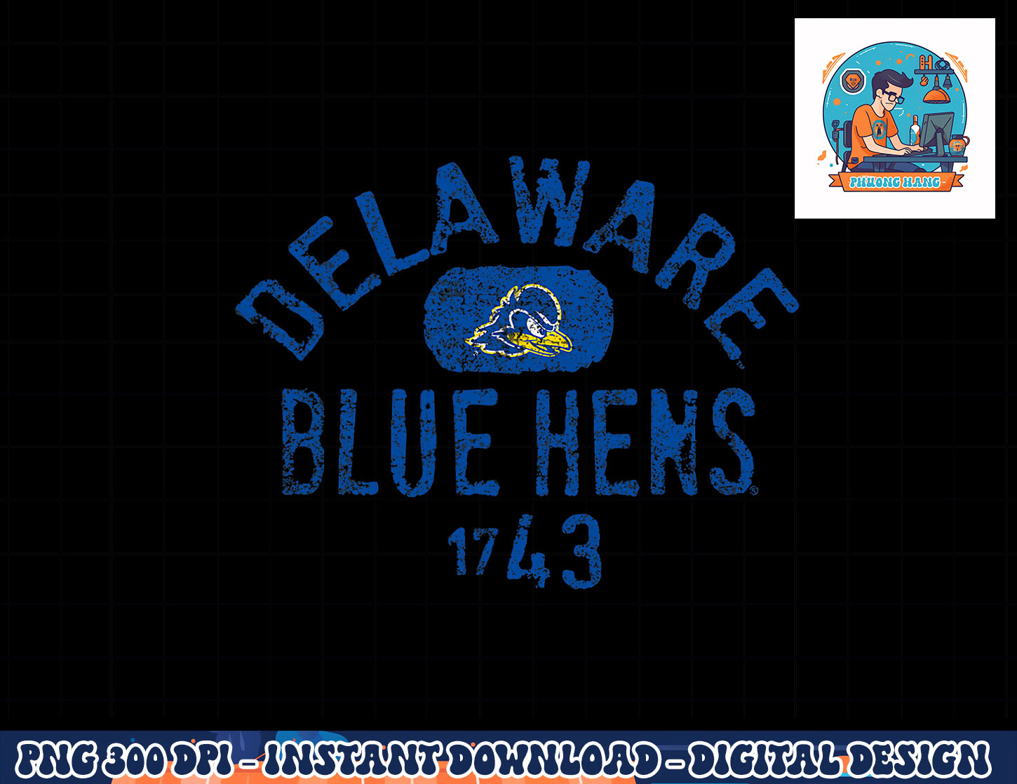 Delaware Fightin Blue Hens 1743 Vintage Logo png, sublimat | Inspire Uplift