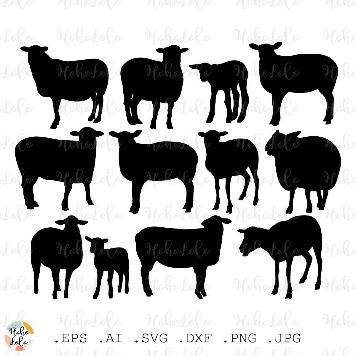 Sheep Svg Farm Animal Silhouette Cricut files Stencil Templa | Inspire ...