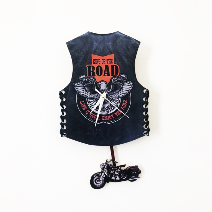 Motorcycle Wall Clock, Motorcycle Pendulum Swinging Wall Clo - Inspire ...