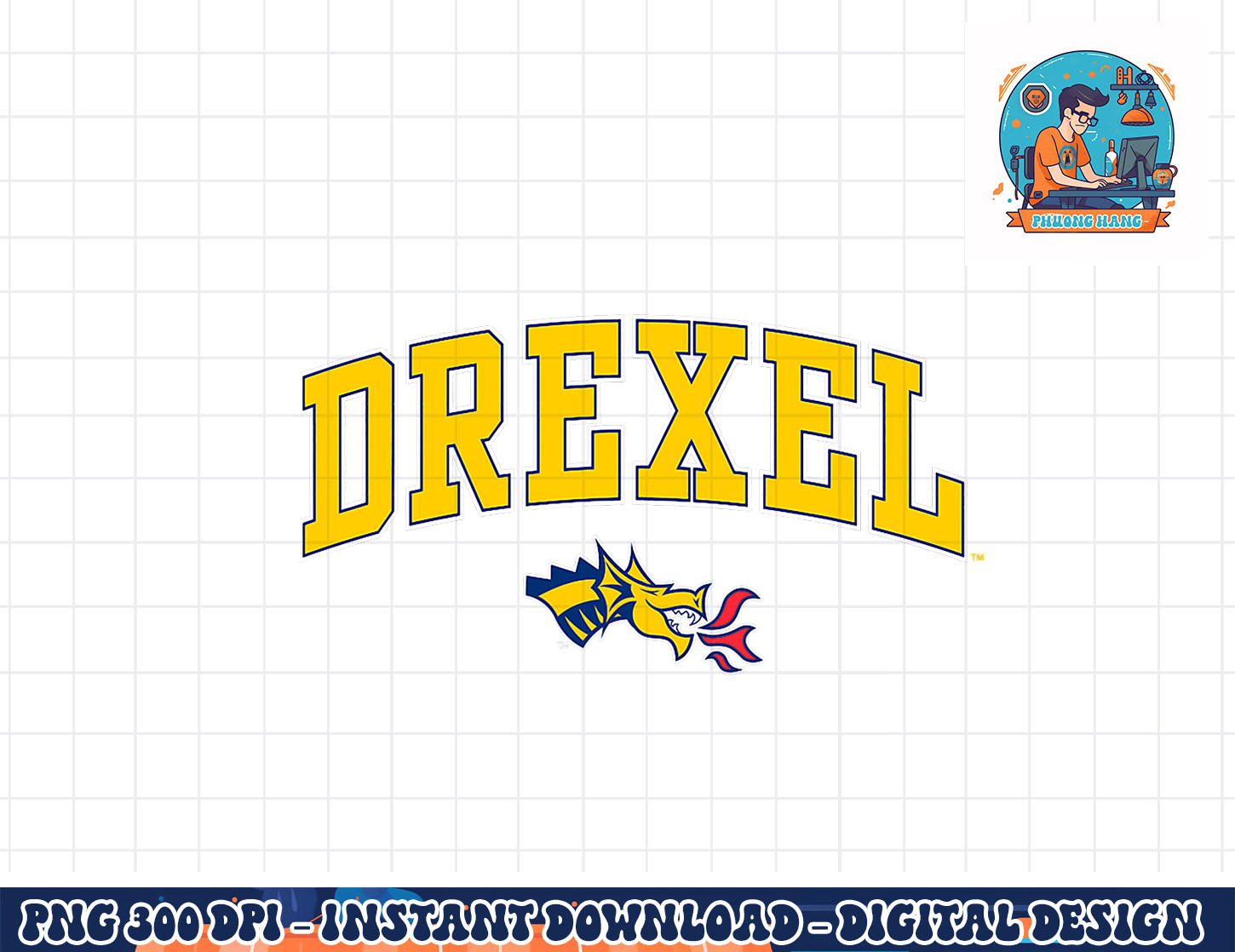 Drexel Dragons Arch Over Logo Officially Licensed Navy png, | Inspire ...