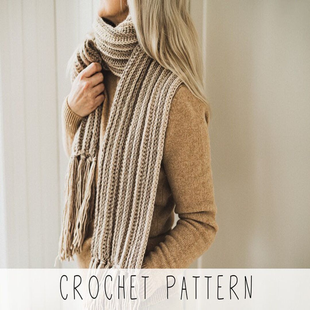 CROCHET PATTERN beginner scarf x Striped scarf crochet patte | Inspire ...