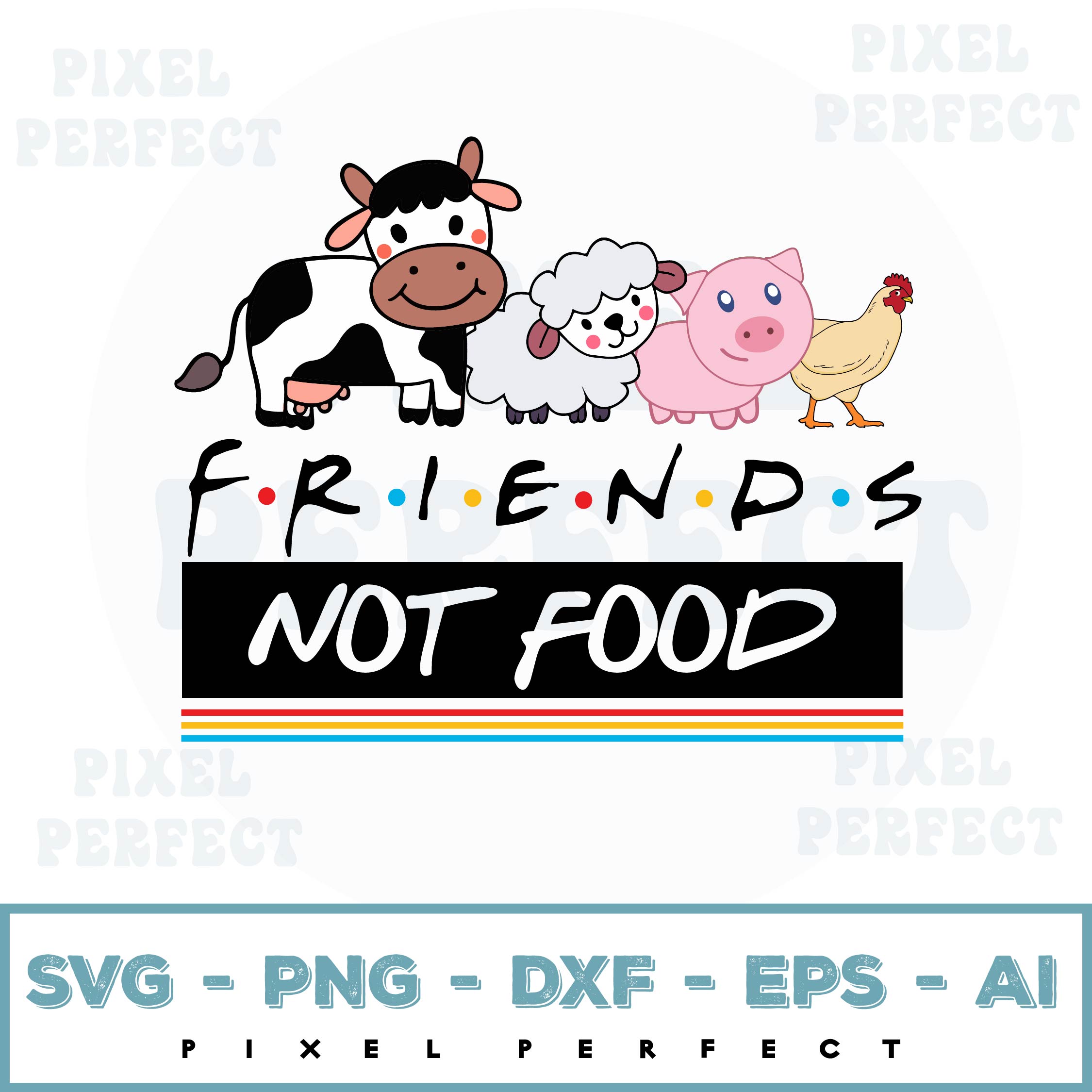 Vegetarian Svg, Friends Not Food Svg, Animal Lover Svg, Vega | Inspire ...