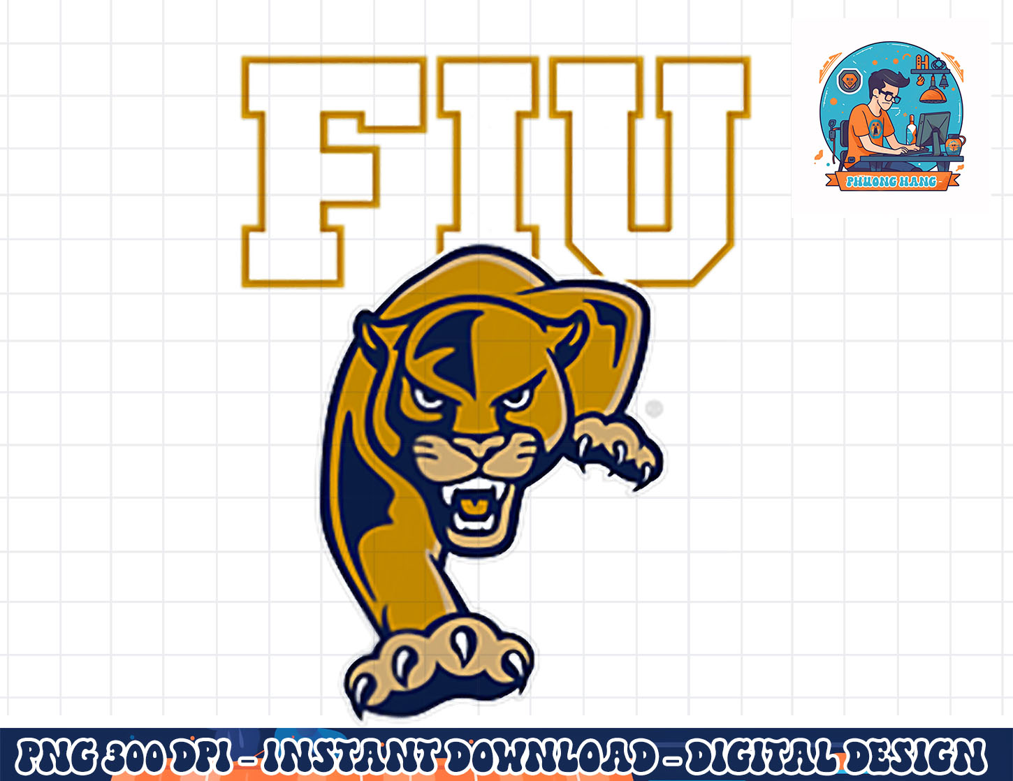 Florida International Golden Panthers Left Chest Icon png, | Inspire Uplift