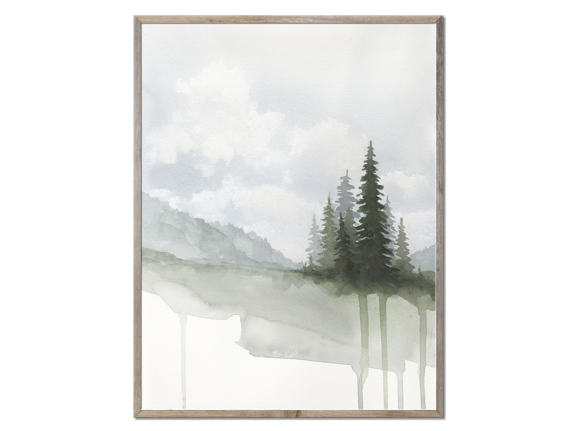 Evergreen Trees Art Pine Trees Print Watercolor Painting Chr | Inspire ...