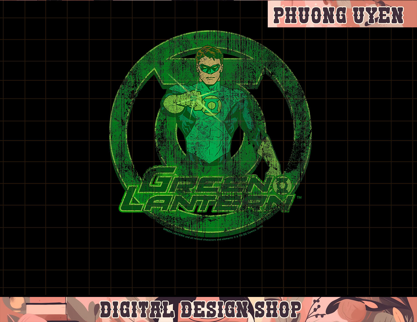 DC Comics The Green Lantern Distressed Portrait png, sublim | Inspire ...