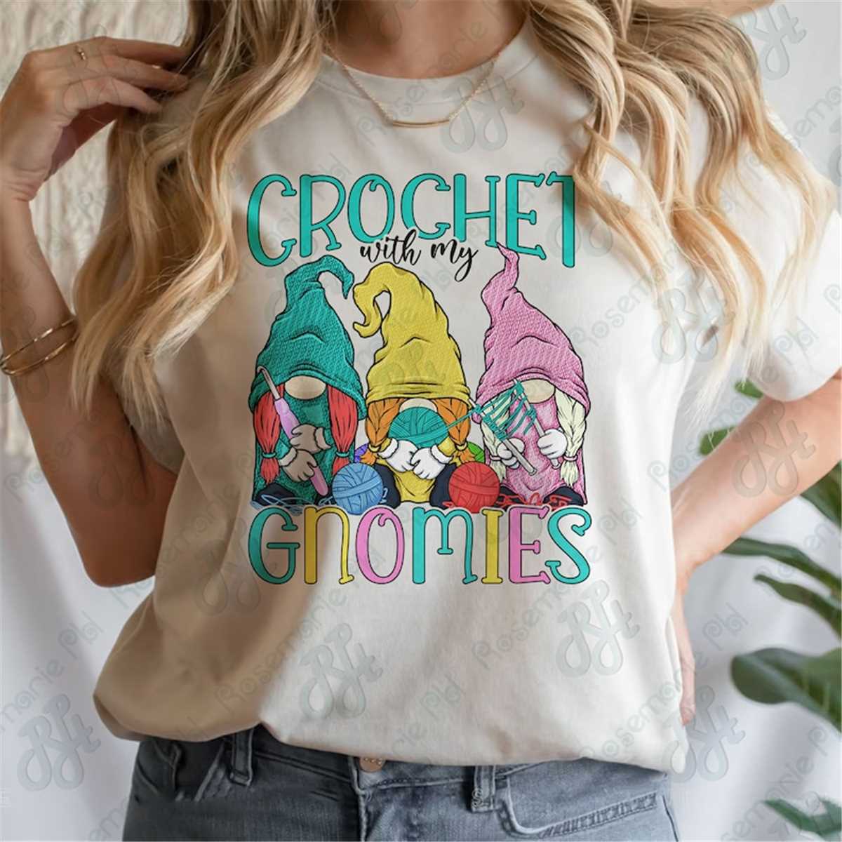 Cute Crochet Shirt, Crochet With My Gnomies Shirt, Crafty Sh - Inspire ...