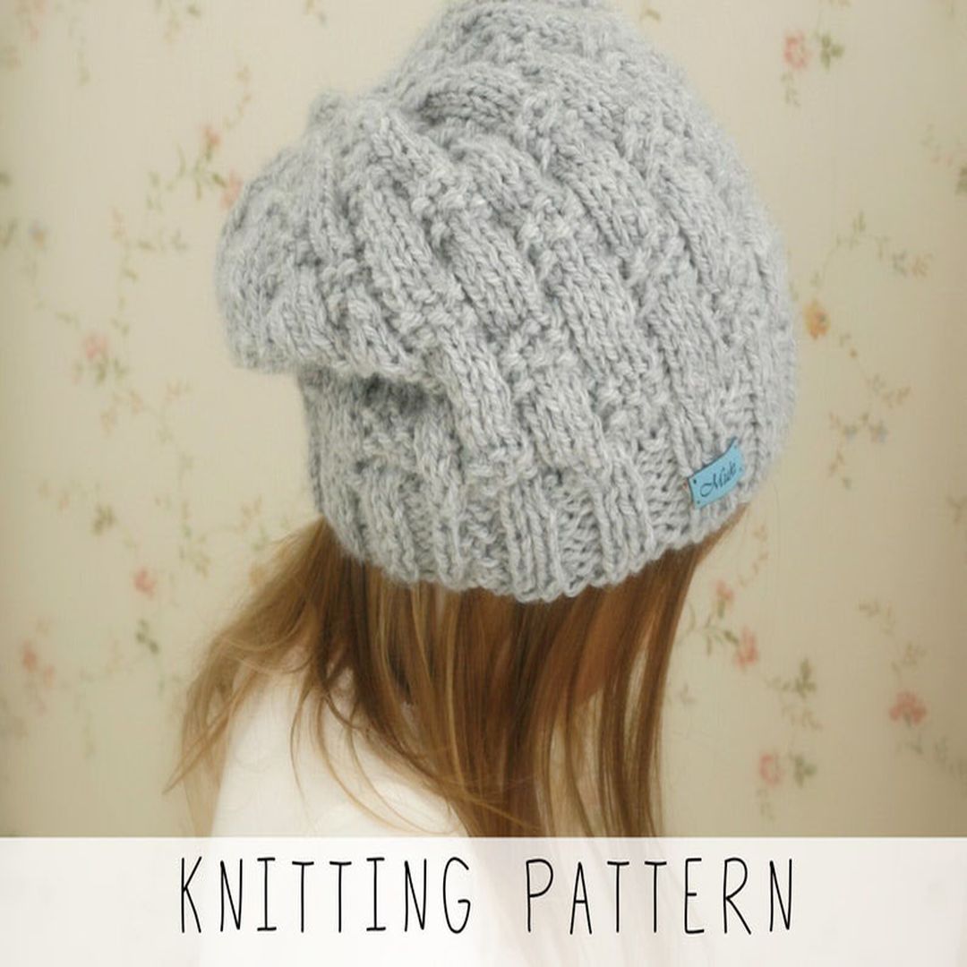 KNITTING PATTERN slouchy hat x Basic slouch knit pattern x B | Inspire ...