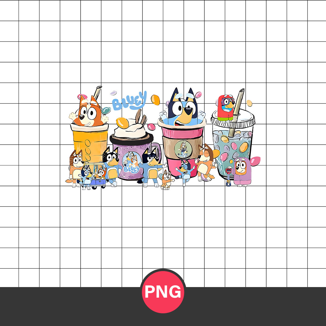 Bluey Iced Coffee Png, Bluey Party Png, Bluey Png, Cartoon P - Inspire ...