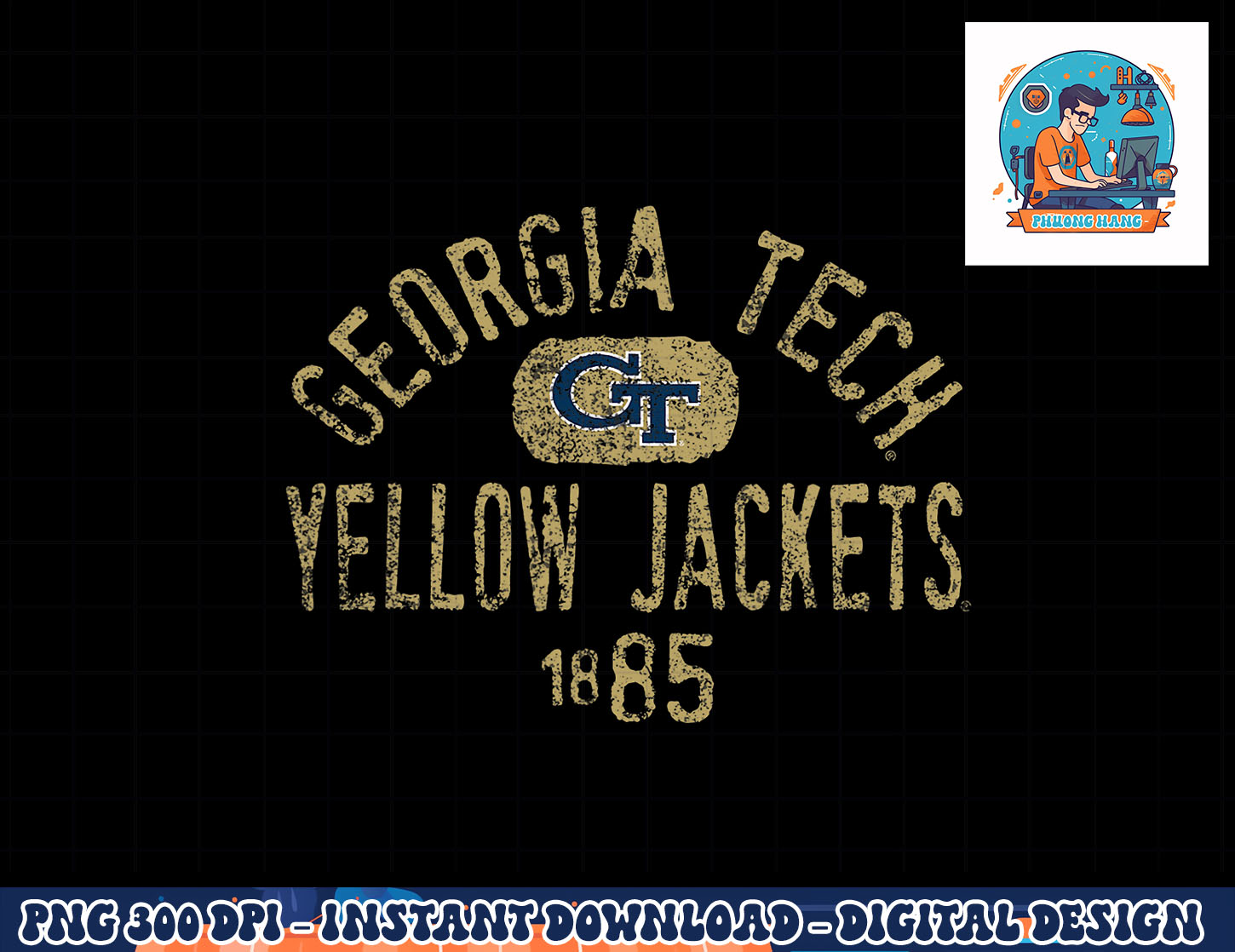 Georgia Tech Yellow Jackets 1885 Vintage png, sublimation c | Inspire ...