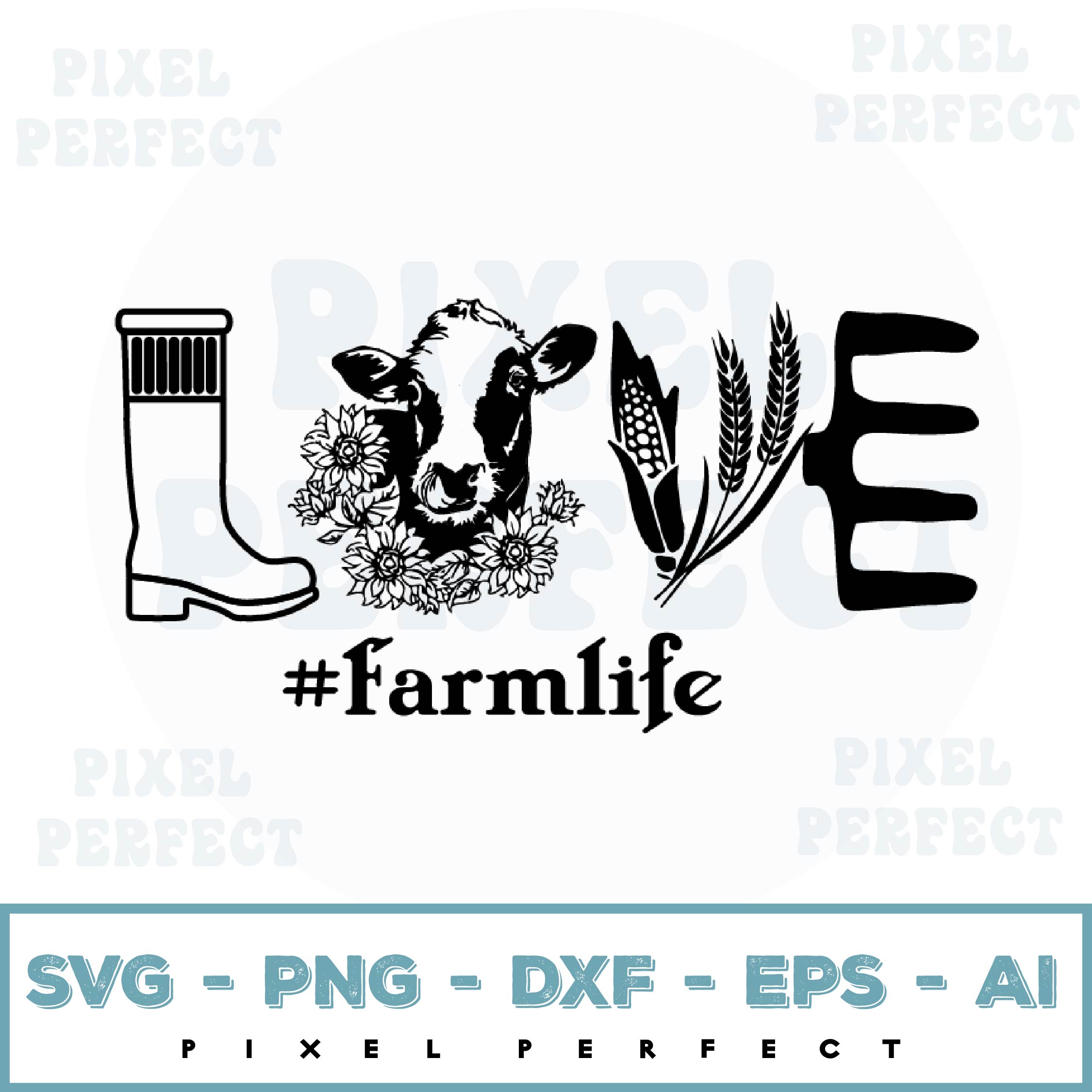 Cow Love Farm Life SVG, Cute Cow Mom Head SVG, Cow Farm SVG, | Inspire ...